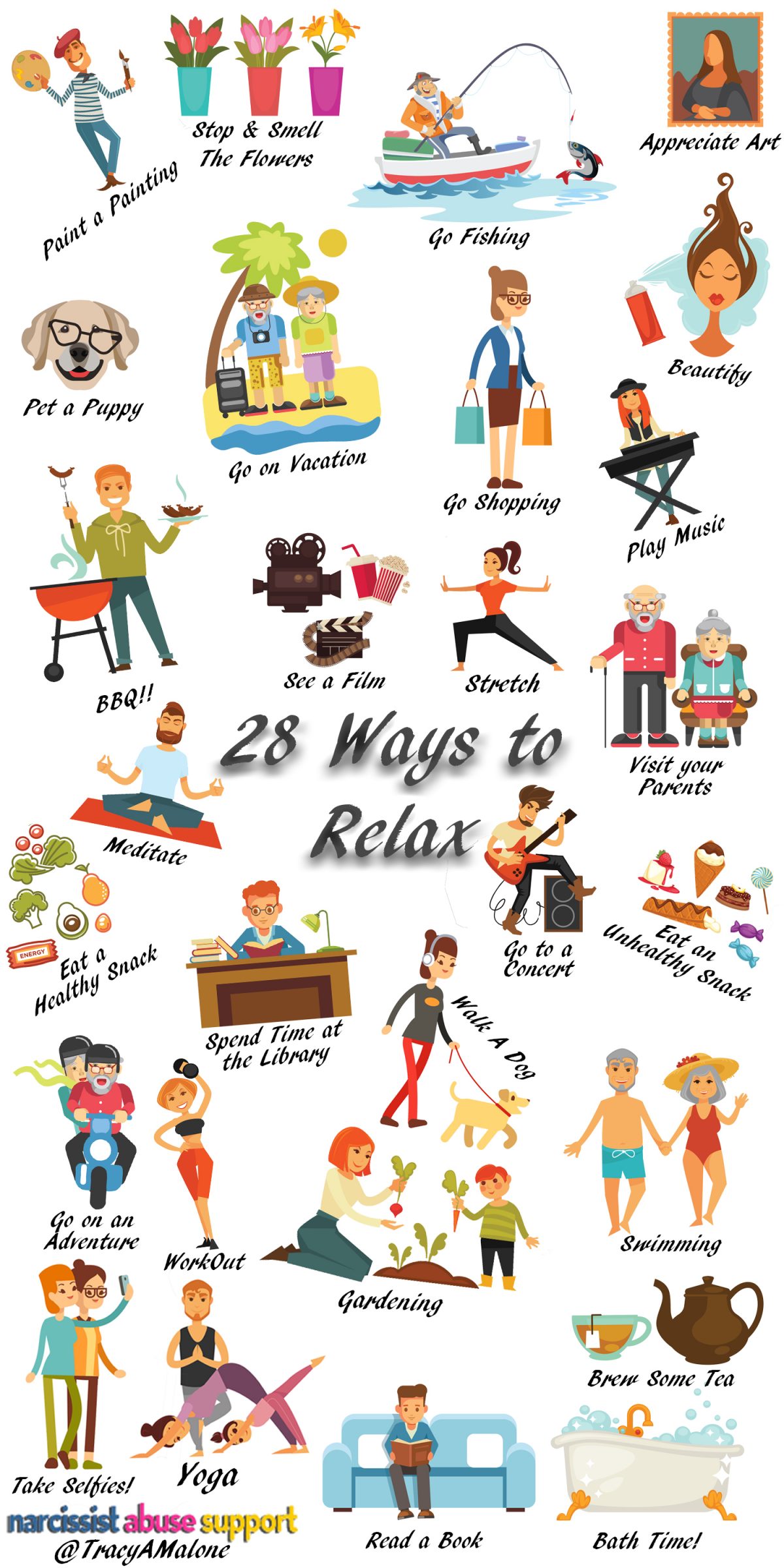 28 Ways To Relax - Narcissist Abuse Support